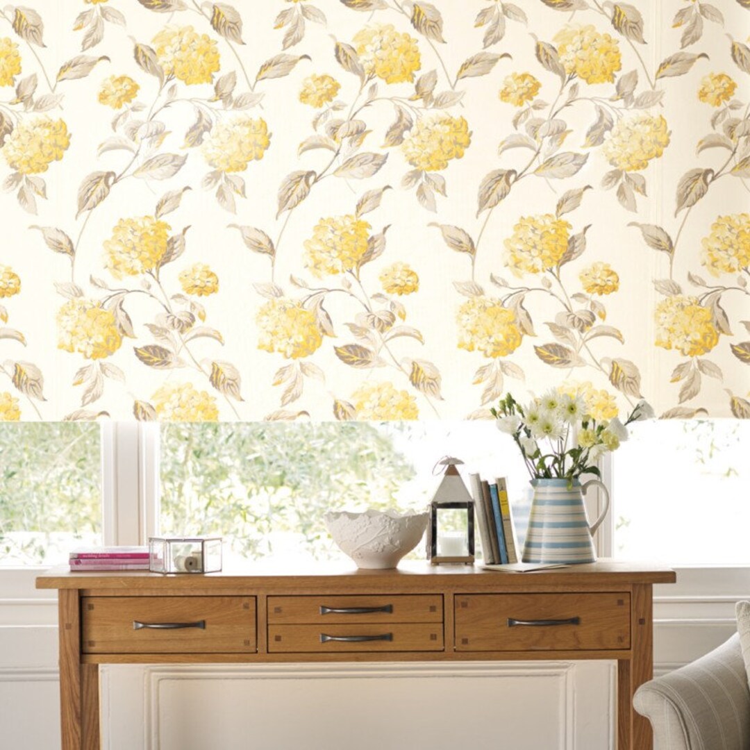 Laura Ashley Hydrangea Camomile Roman Blind: Floral Print, Custom Made ...
