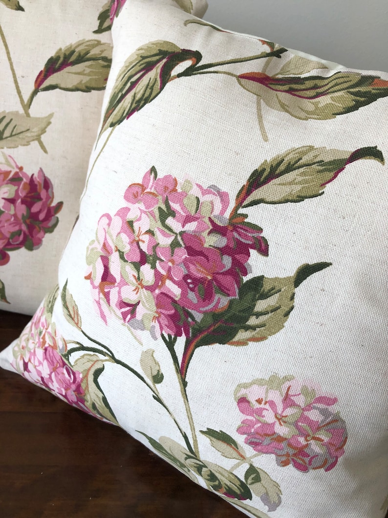 Handmade Laura Ashley Hydrangea Cushion: Pink Floral Pillow - Etsy UK