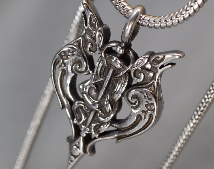 Silver Viking protection Rune Bind Pendant with Chain ready to Ship ...