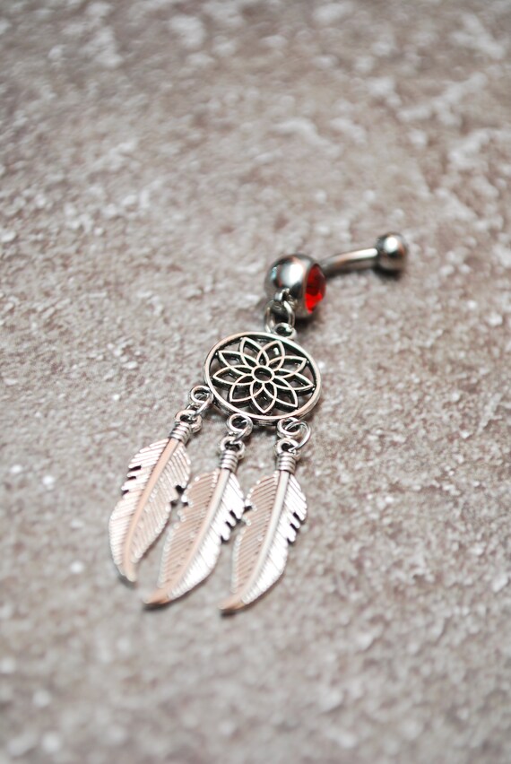 Dream Catcher Belly Ring Hippie Purple Button Jewelry Silver Navel Piercing Belly Dancer Etsy UK