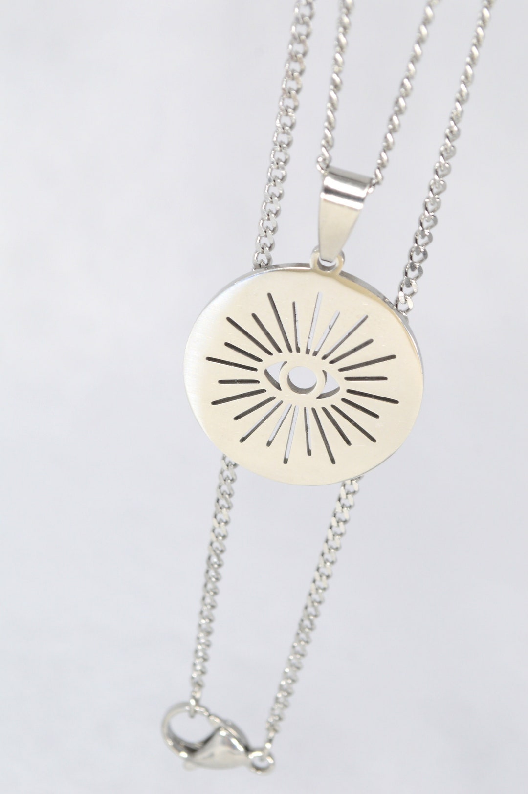 All-seeing Eye Pendant Necklace, Stainless Steel All-seeing Eye Jewelry ...