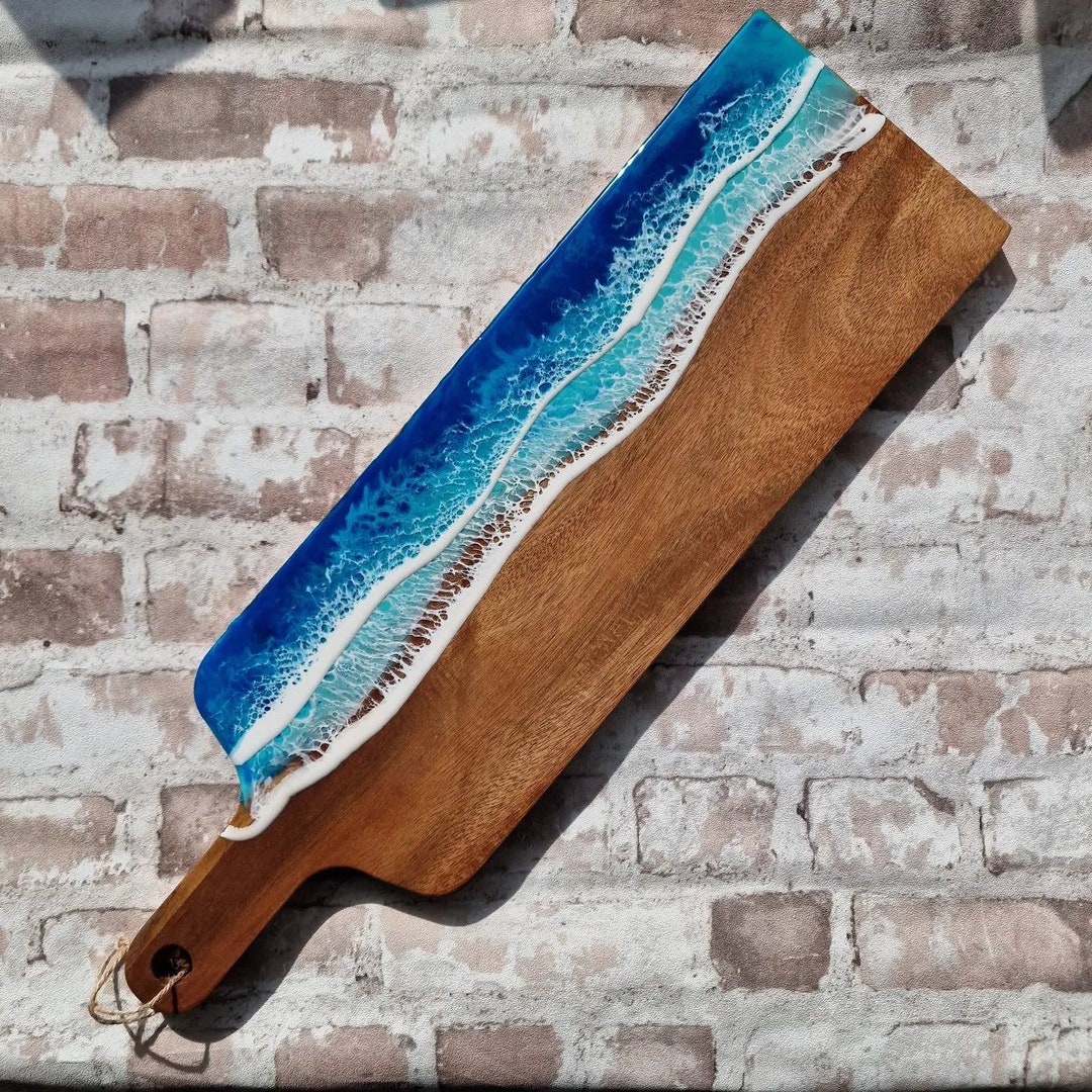 Acacia Ocean Wave Charcuterie Board, Cheese Board, Cold Meats Board ...