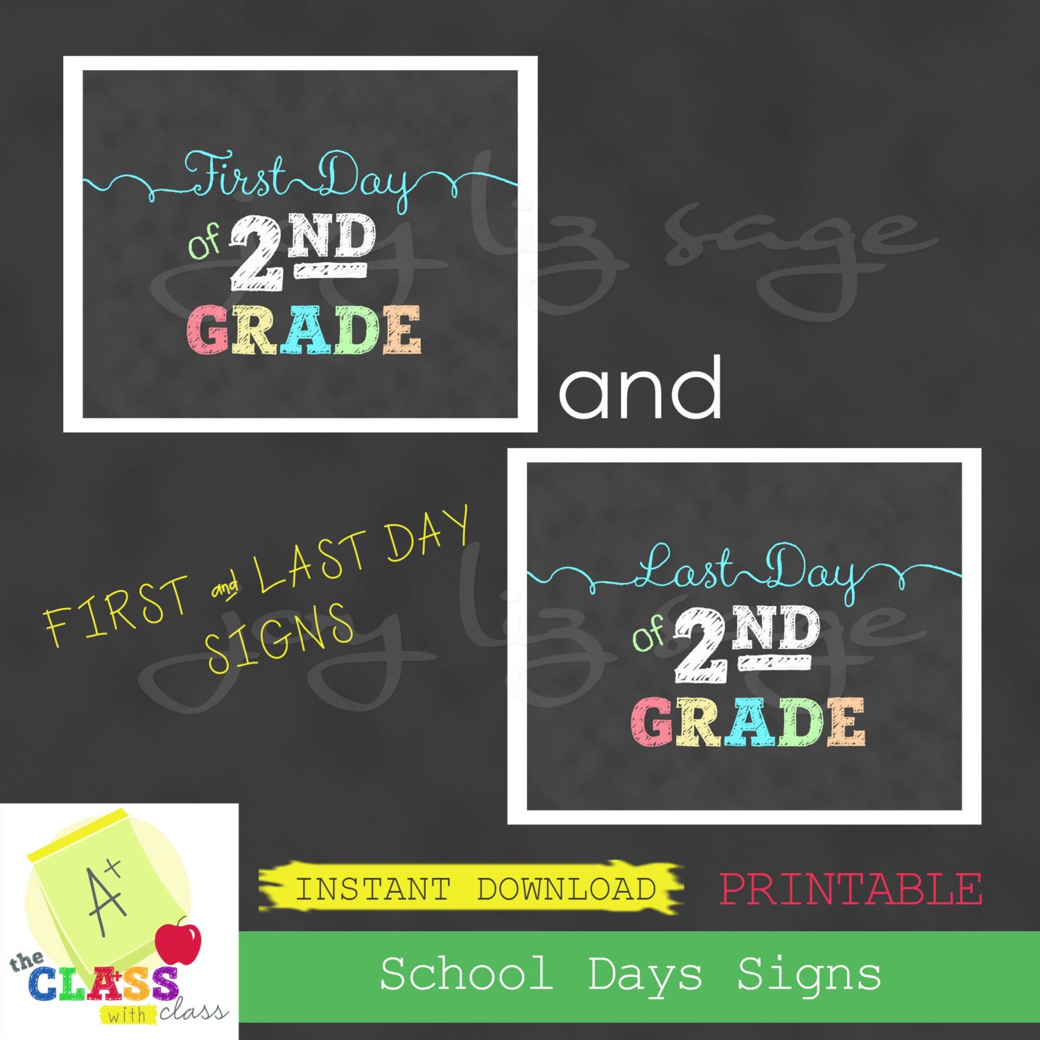 2nd Grade School Days SIGN Instant Download - Etsy