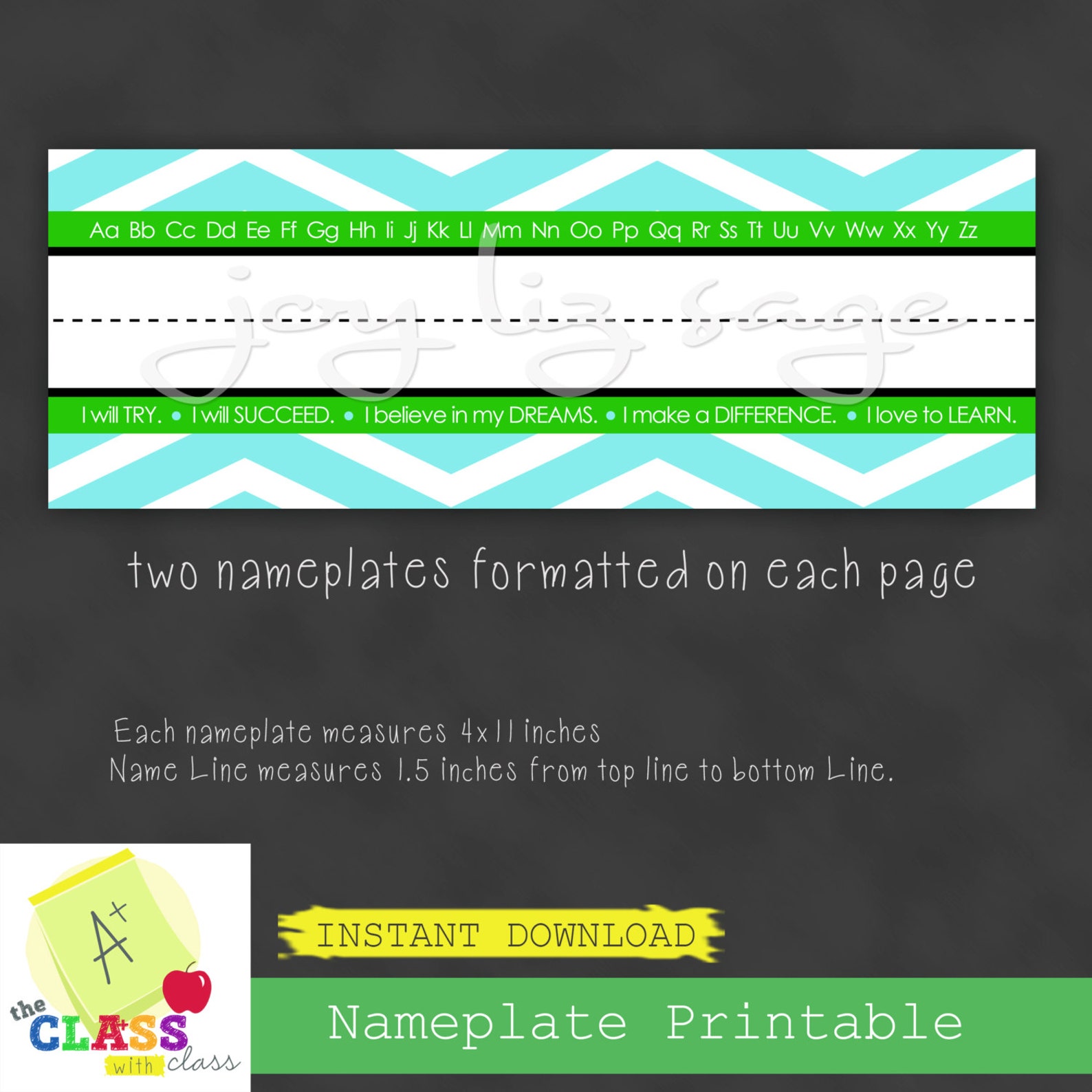 Chevron Desk Nameplate 4-pack Digital Download - Etsy