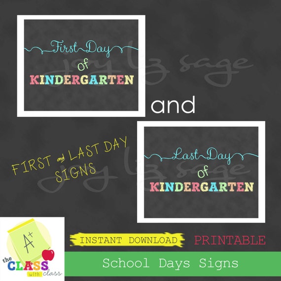KINDERGARTEN School Days SIGN Instant Download | Etsy