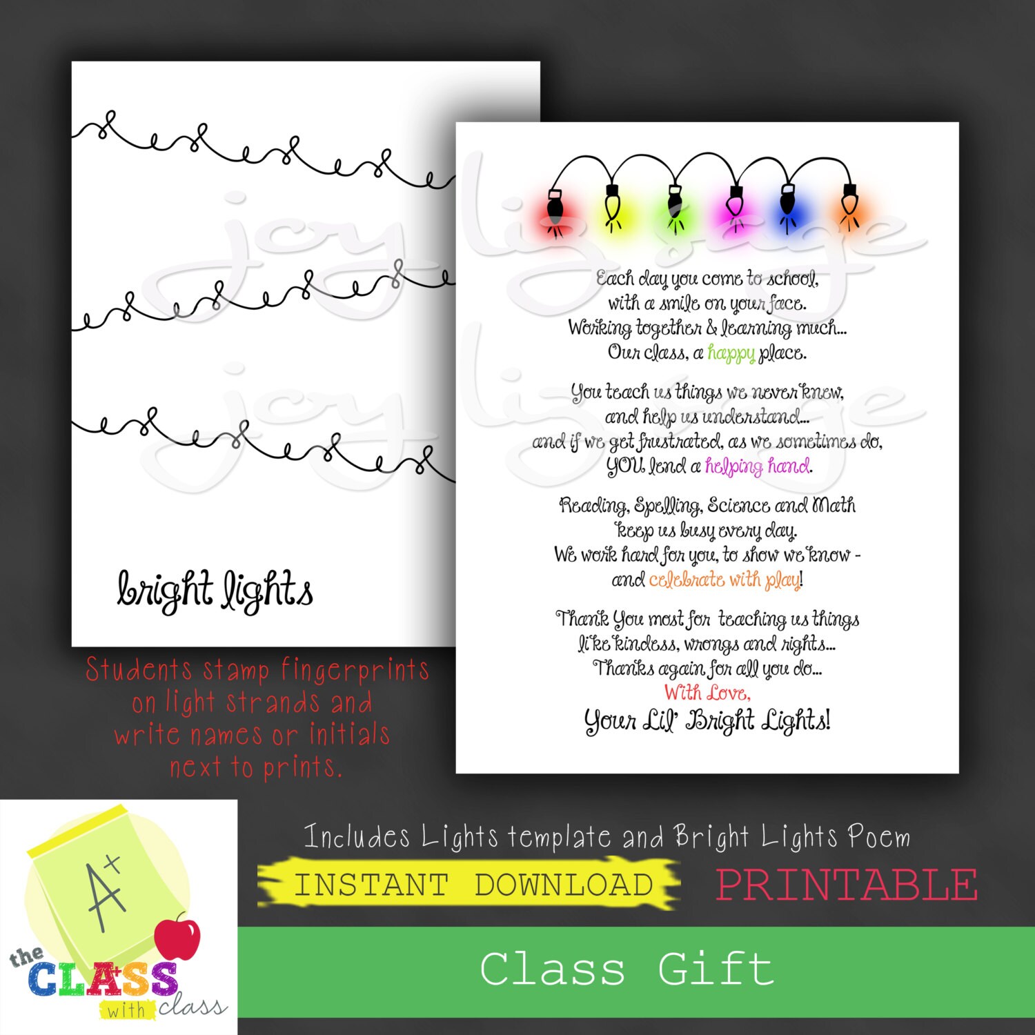Bright Lights - TEACHER GIFT - Digital File - Etsy