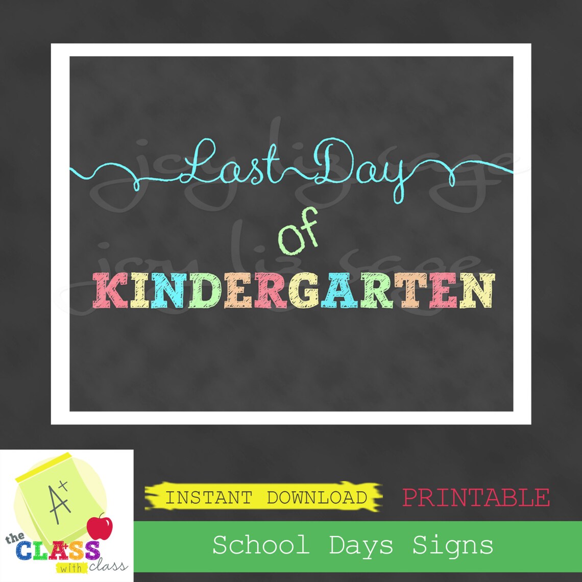 KINDERGARTEN School Days SIGN Instant Download | Etsy