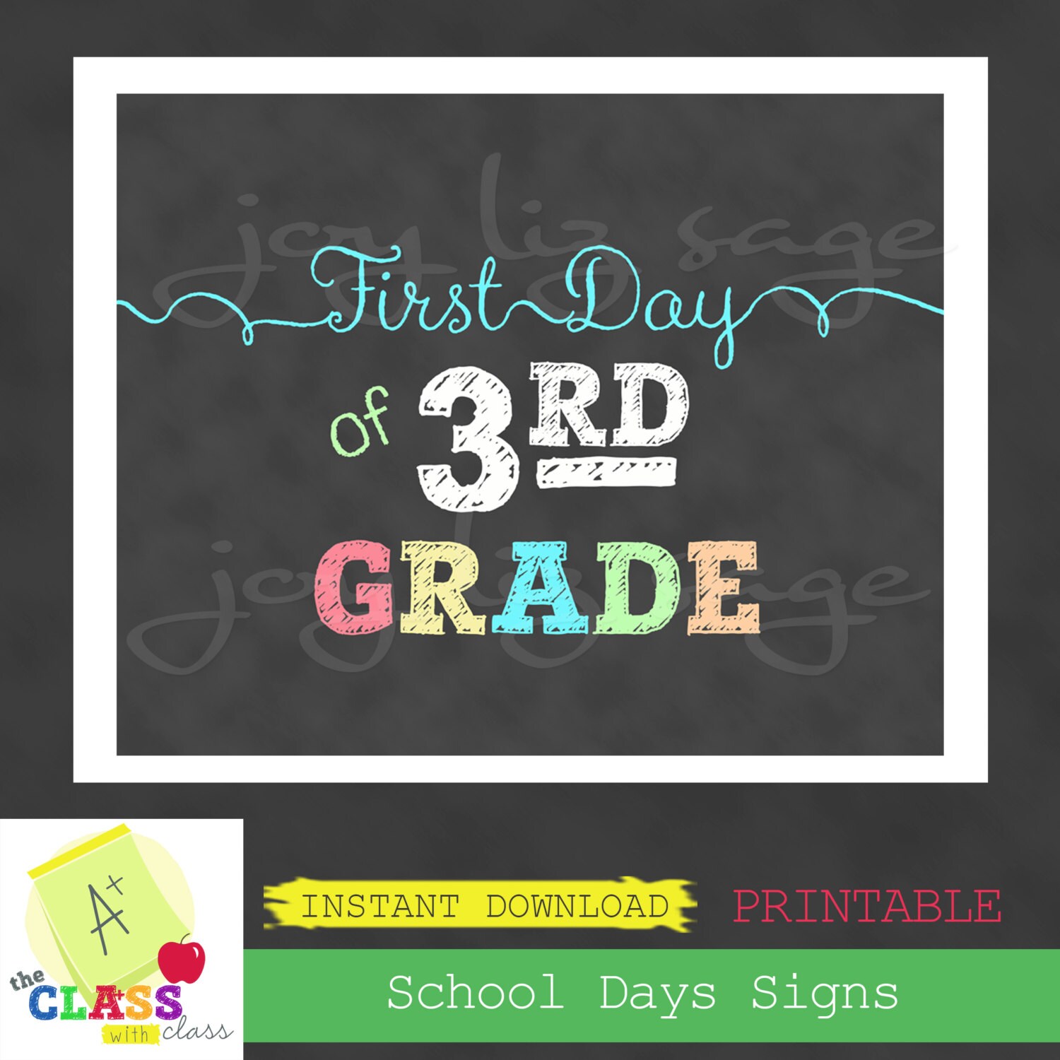 3rd Grade School Days SIGN Instant Download - Etsy