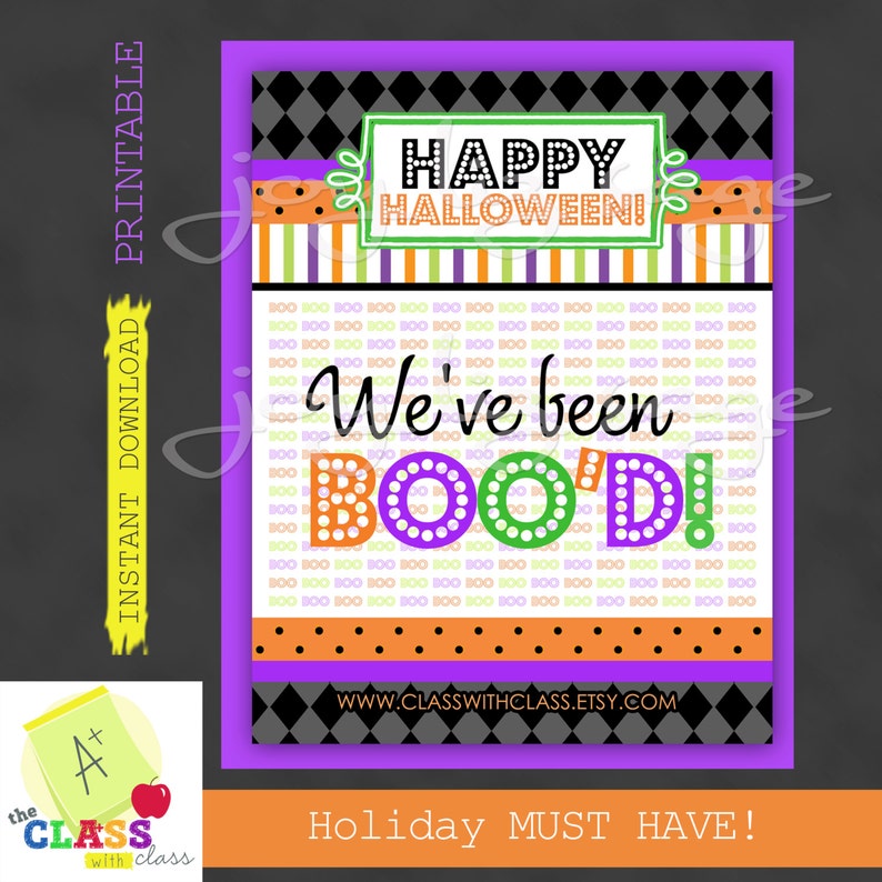 Halloween Printable-boo! Letter + Sign Pay It Forward: INSTANT Download ...