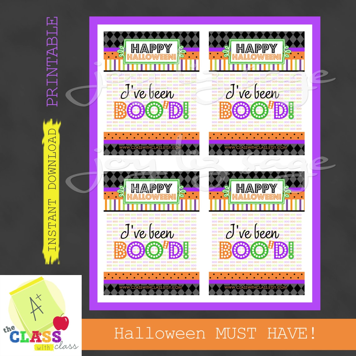 Teacher - Staff Halloween Printable- BOO! Letter + Sign Pay It Forward ...