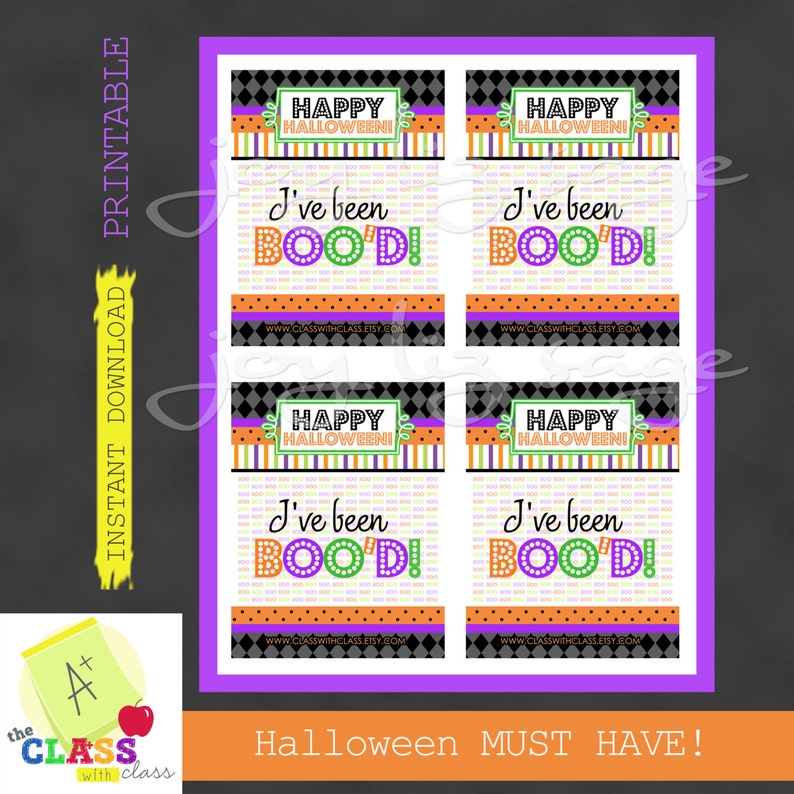 Teacher - Staff Halloween Printable- BOO! Letter + Sign Pay It Forward ...