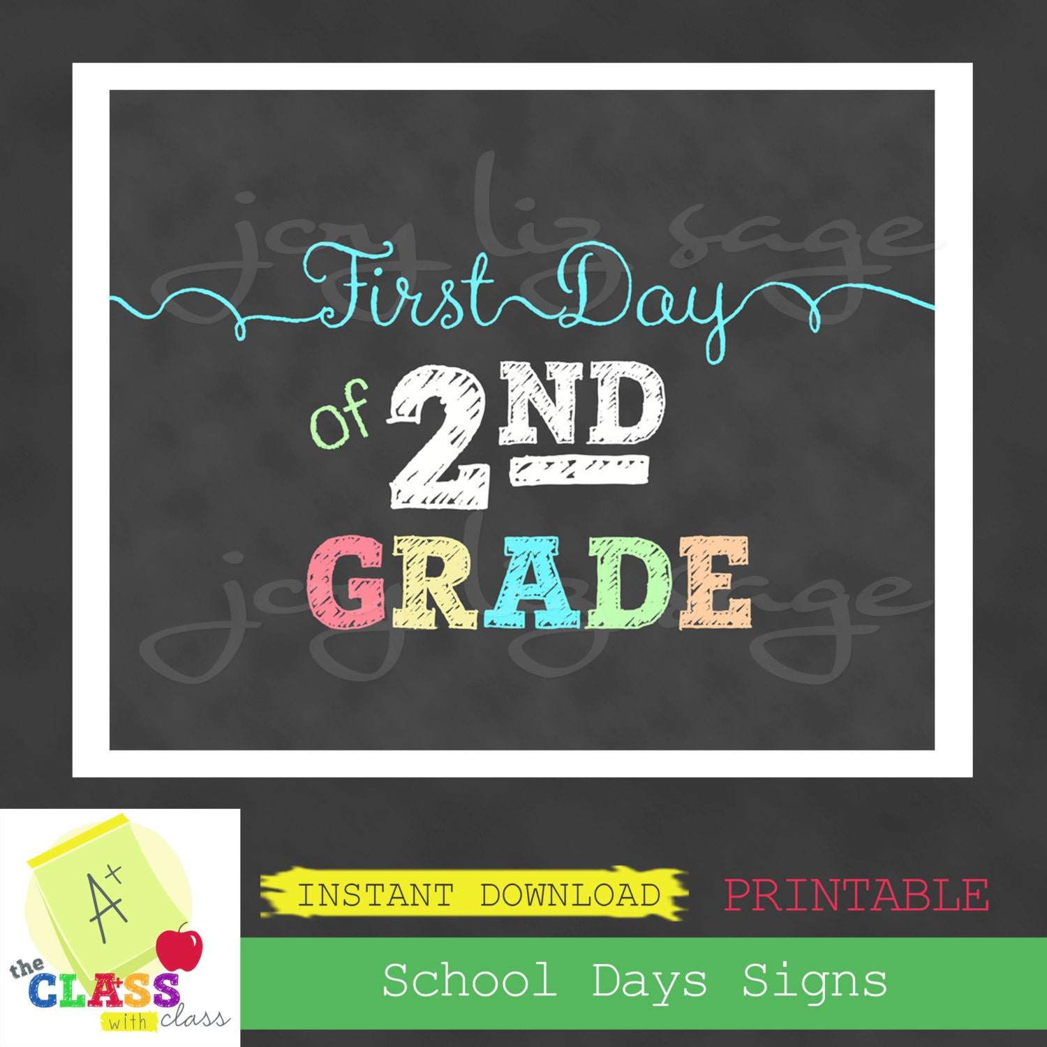 2nd Grade School Days SIGN Instant Download - Etsy