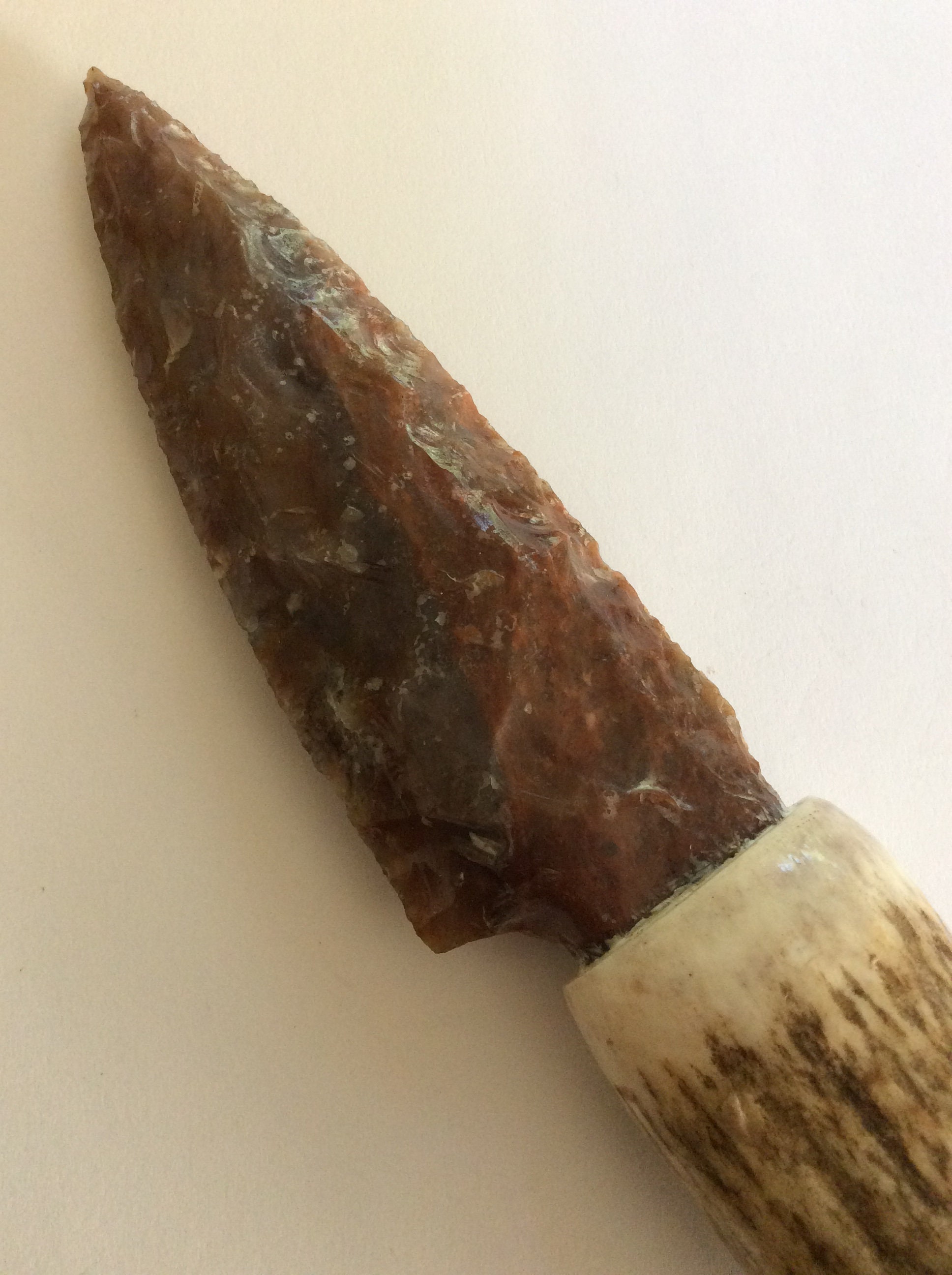 Uncle Bob's Knapped Knife, Knapped knives, Antler Knives, Custom knives
