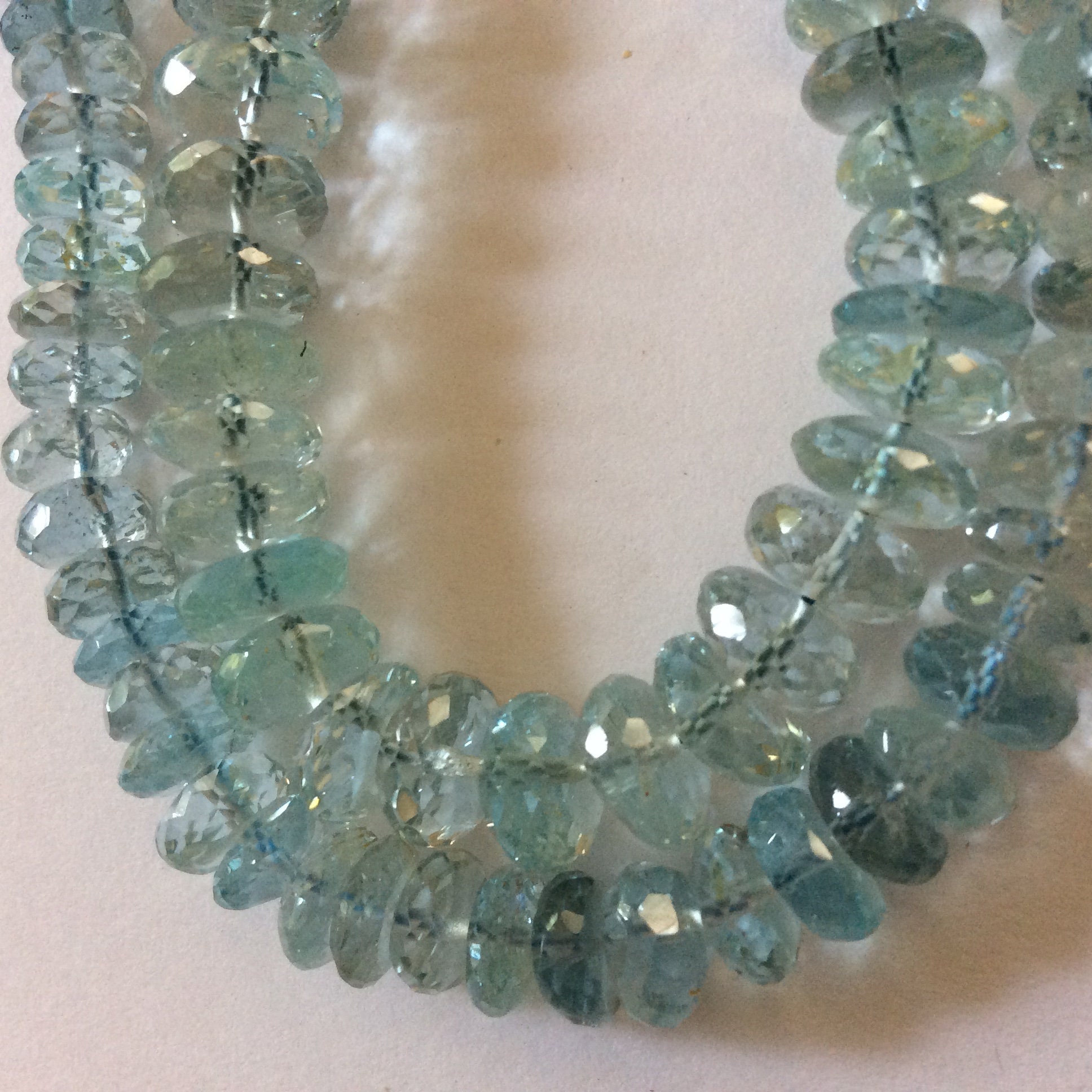 Beads, Aquamarine faceted rondelles, Aqua Gemstone beads, Aquamarine ...
