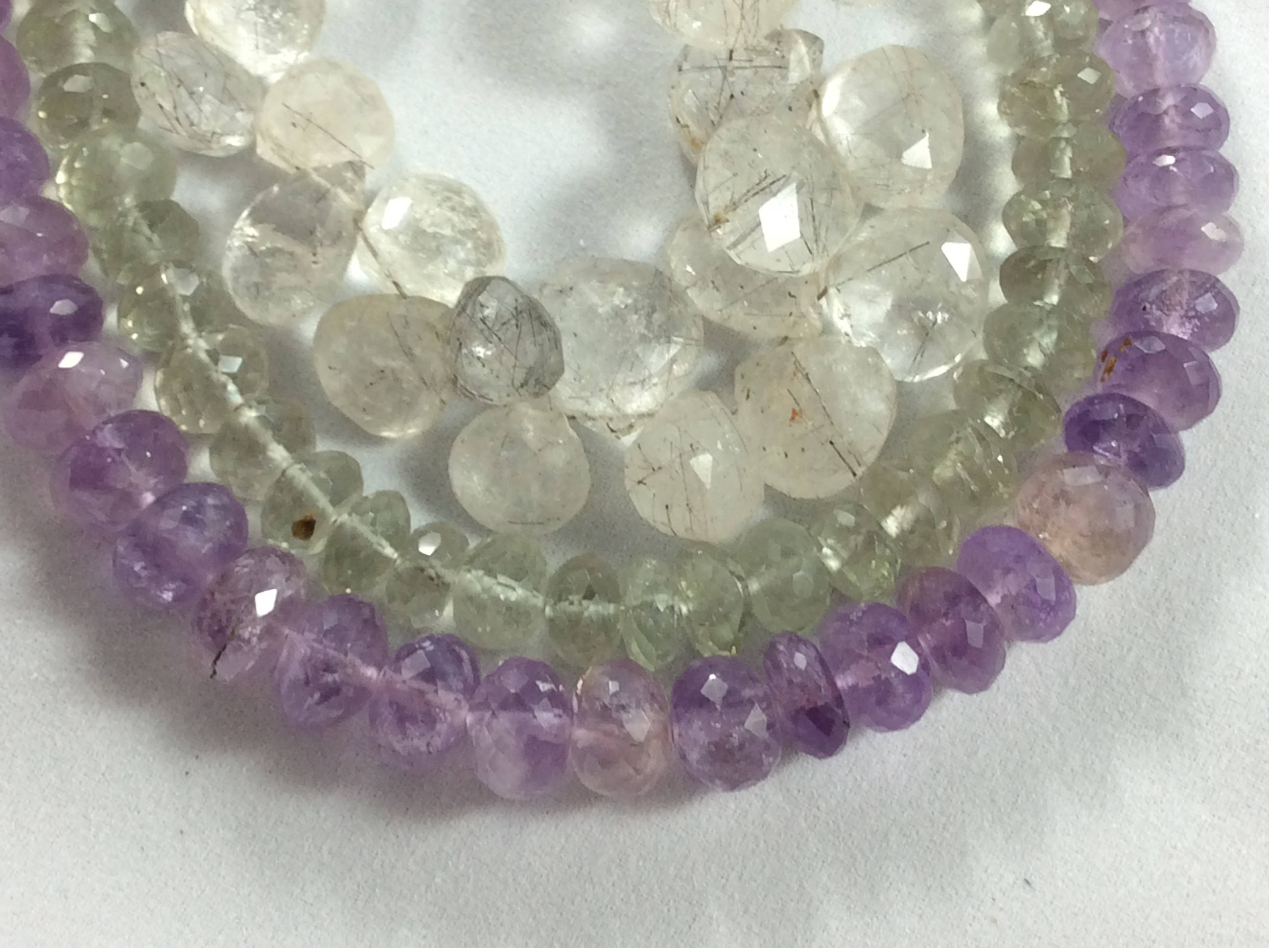 Beads, Pastel Faceted Gembead Mix, Amethyst, Quartz, Green Quartz ...