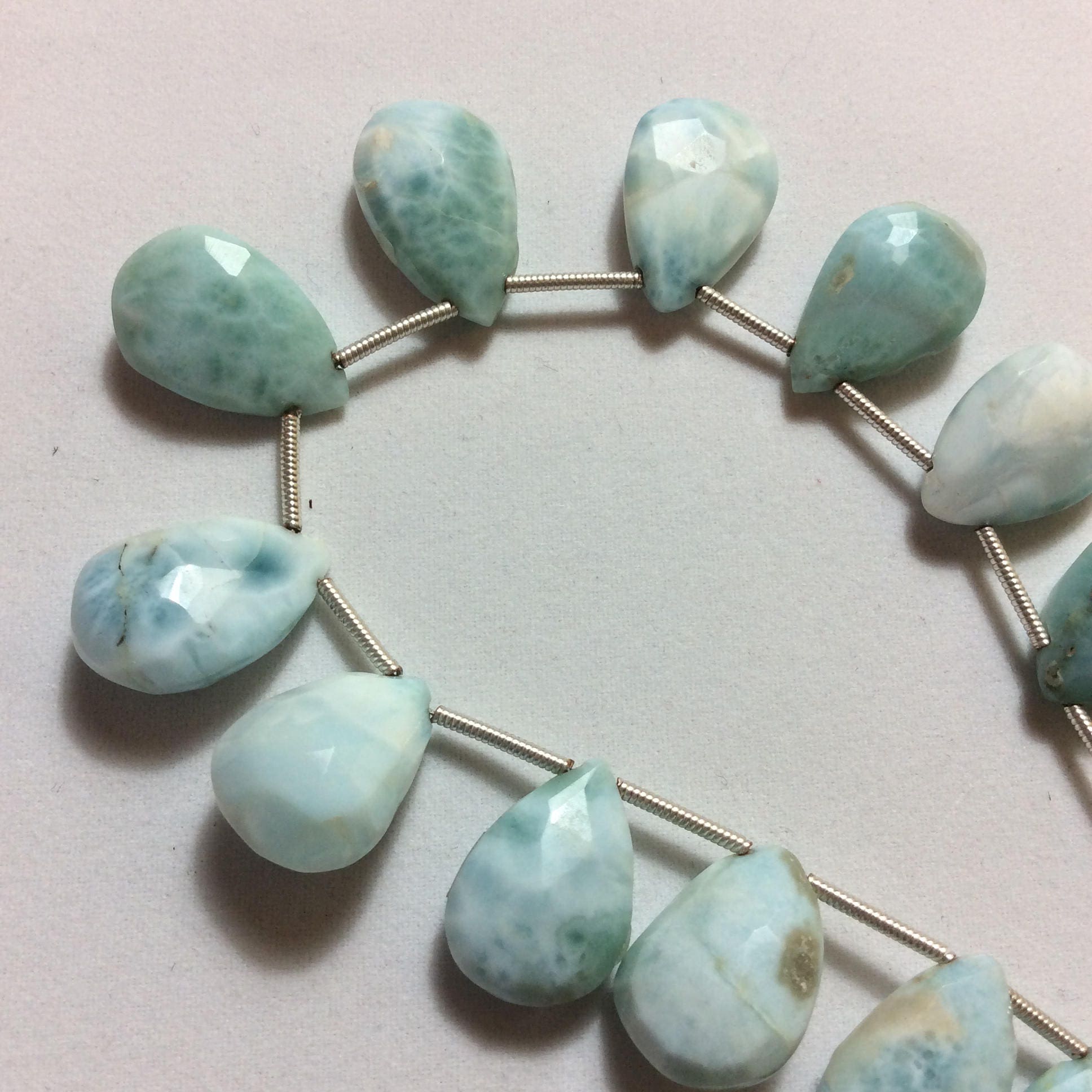 Larimar Faceted Teardrops, Larimar gemstone beads, Larimar, Larimar ...