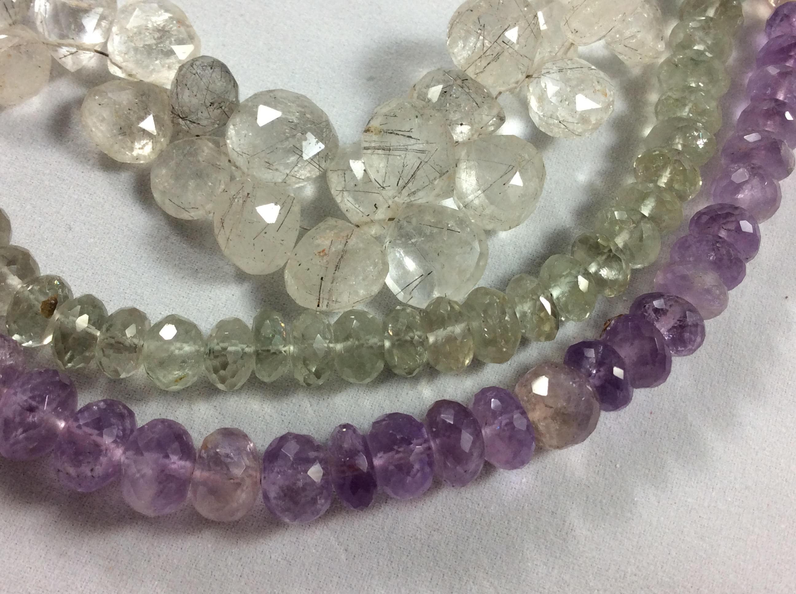 Beads, Pastel Faceted Gembead Mix, Amethyst, Quartz, Green Quartz ...