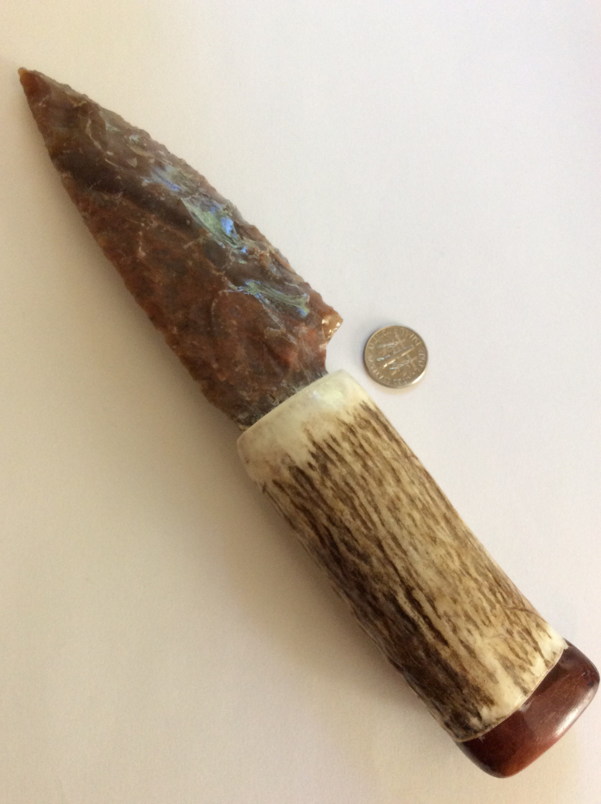 Uncle Bob's Knapped Knife, Knapped knives, Antler Knives, Custom knives