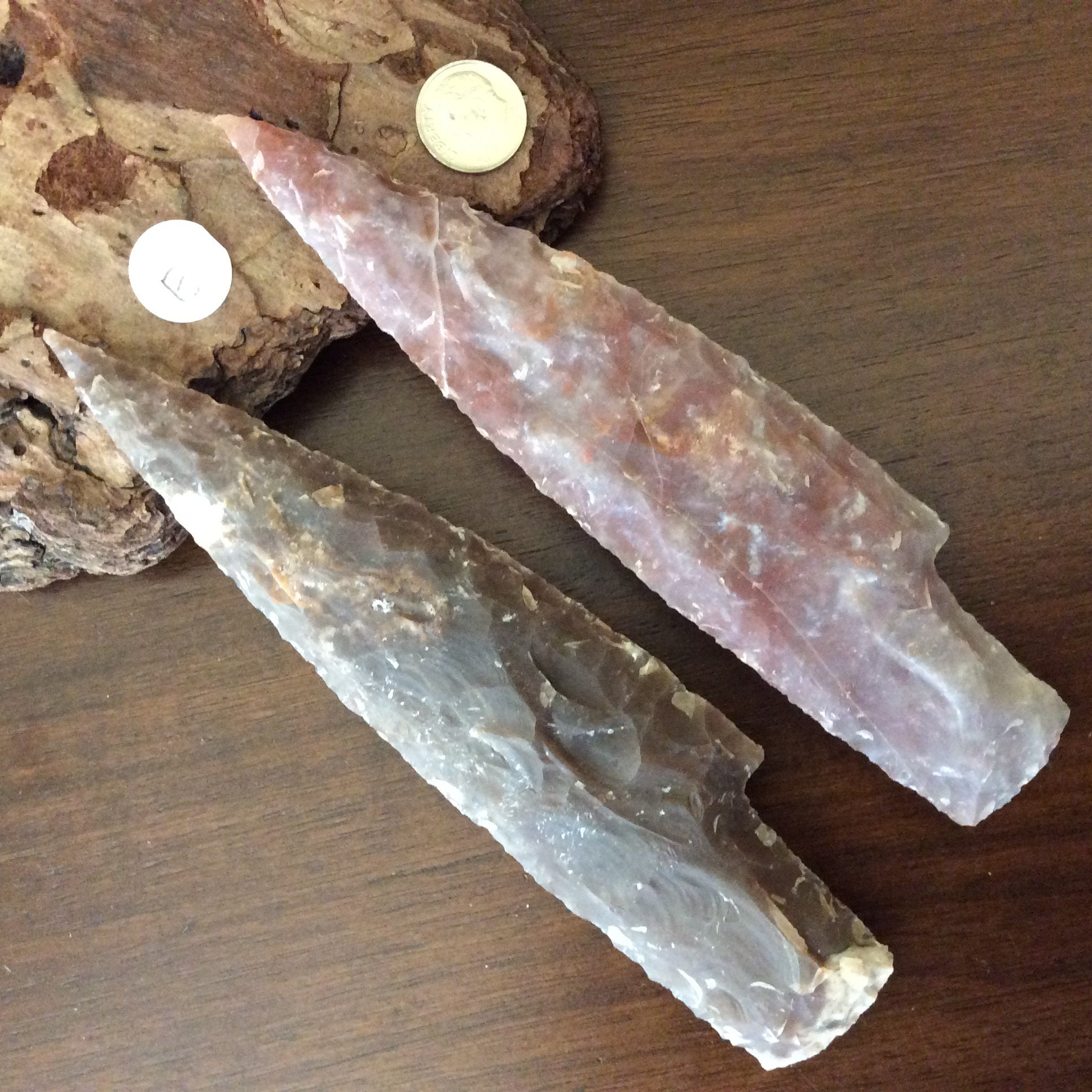Hand Knapped Gemstone Knife Blades