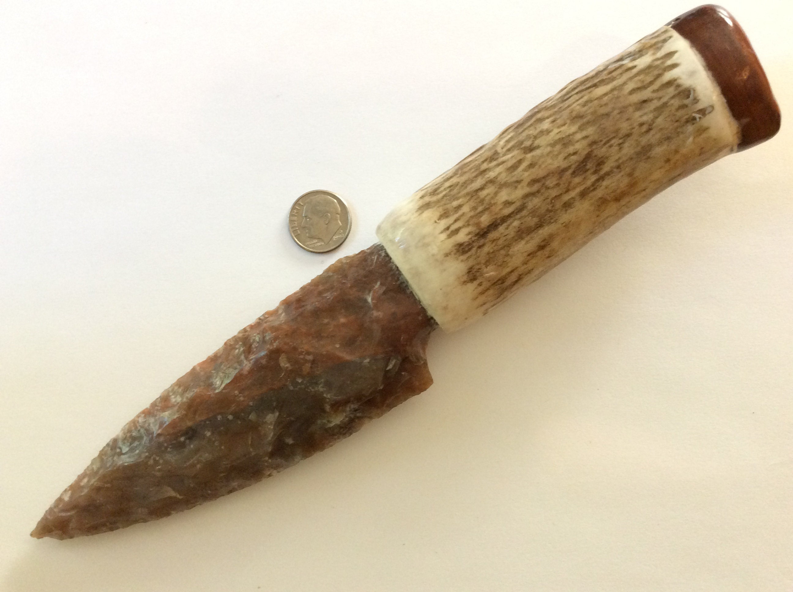 Uncle Bob's Knapped Knife, Knapped knives, Antler Knives, Custom knives
