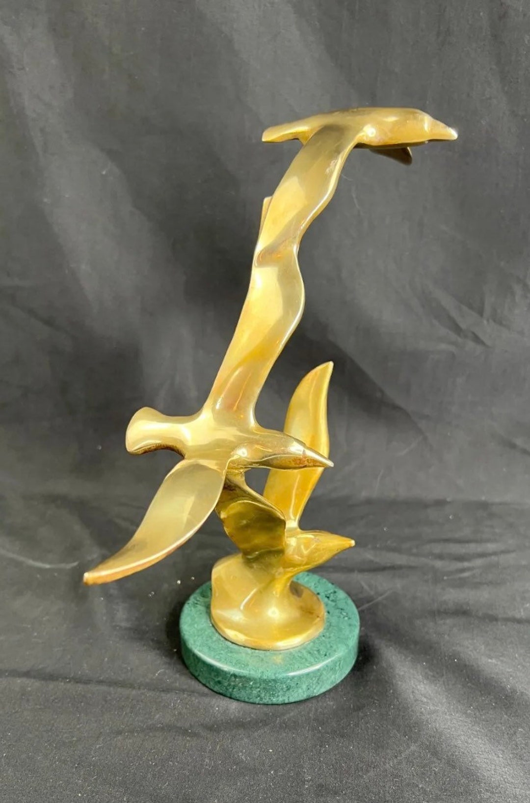 Vintage Brass Seagulls Birds in Flight Sculpture Statue on - Etsy