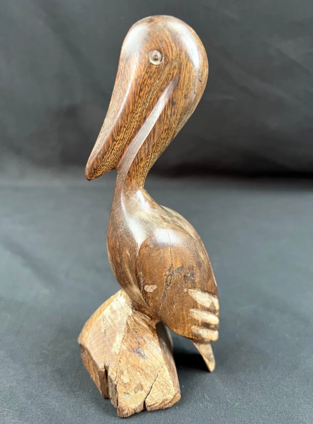 MCM Hand Carved Wood Pelican Bird 6.5folk Art - Etsy