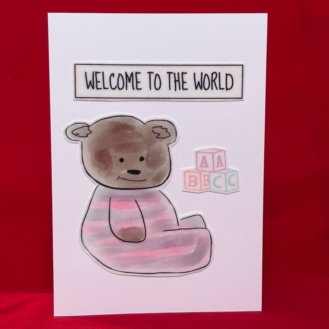 Gift Newborn New Baby Girl Card Handmade New Baby Girl Card Etsy