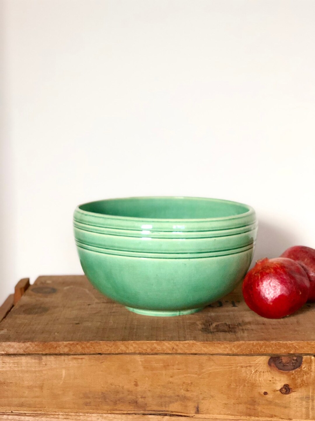 Vintage Hull Bowl / Vintage Green Stoneware Bowl / Vintage Hull Pottery ...