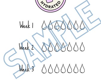 Weekly Water Tracker Printable 30 Day Water Challenge Hydration Tracker ...