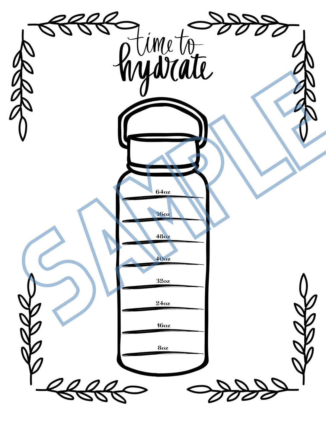 Daily Water Intake Tracker, Printable, Health, Reminder - Etsy