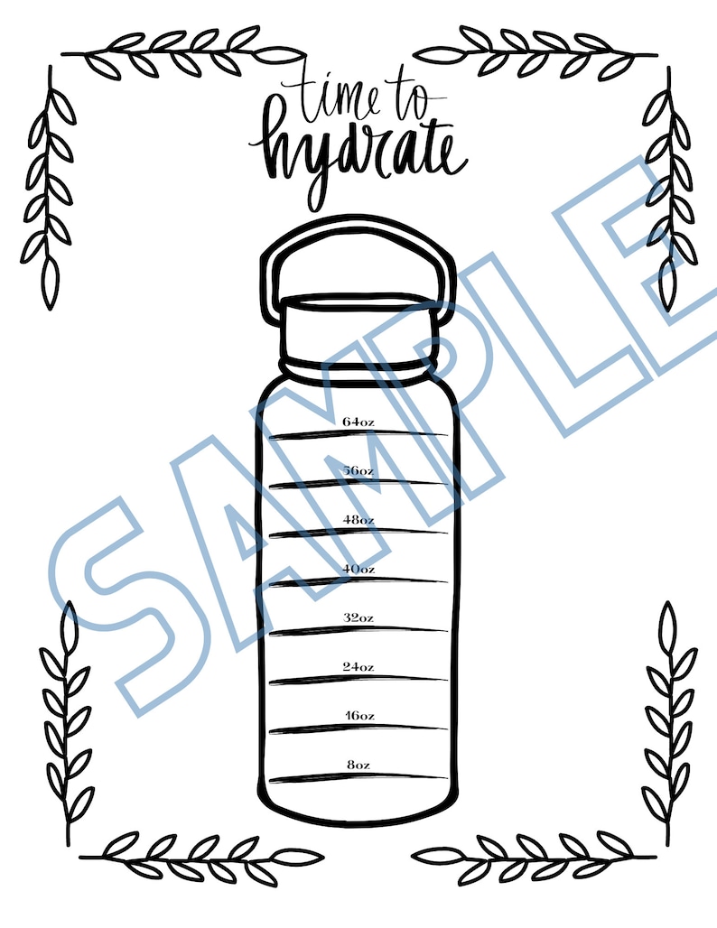 Daily Water Intake Tracker, Printable, Health, Reminder - Etsy