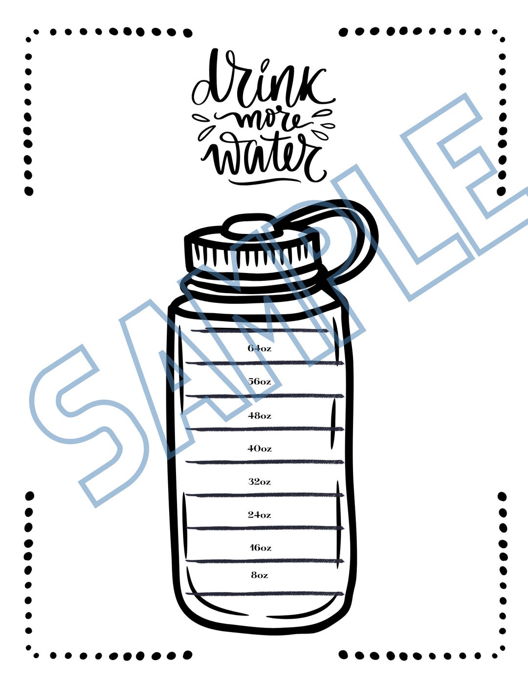 Daily Water Intake Planner, Health, Fitness - Etsy