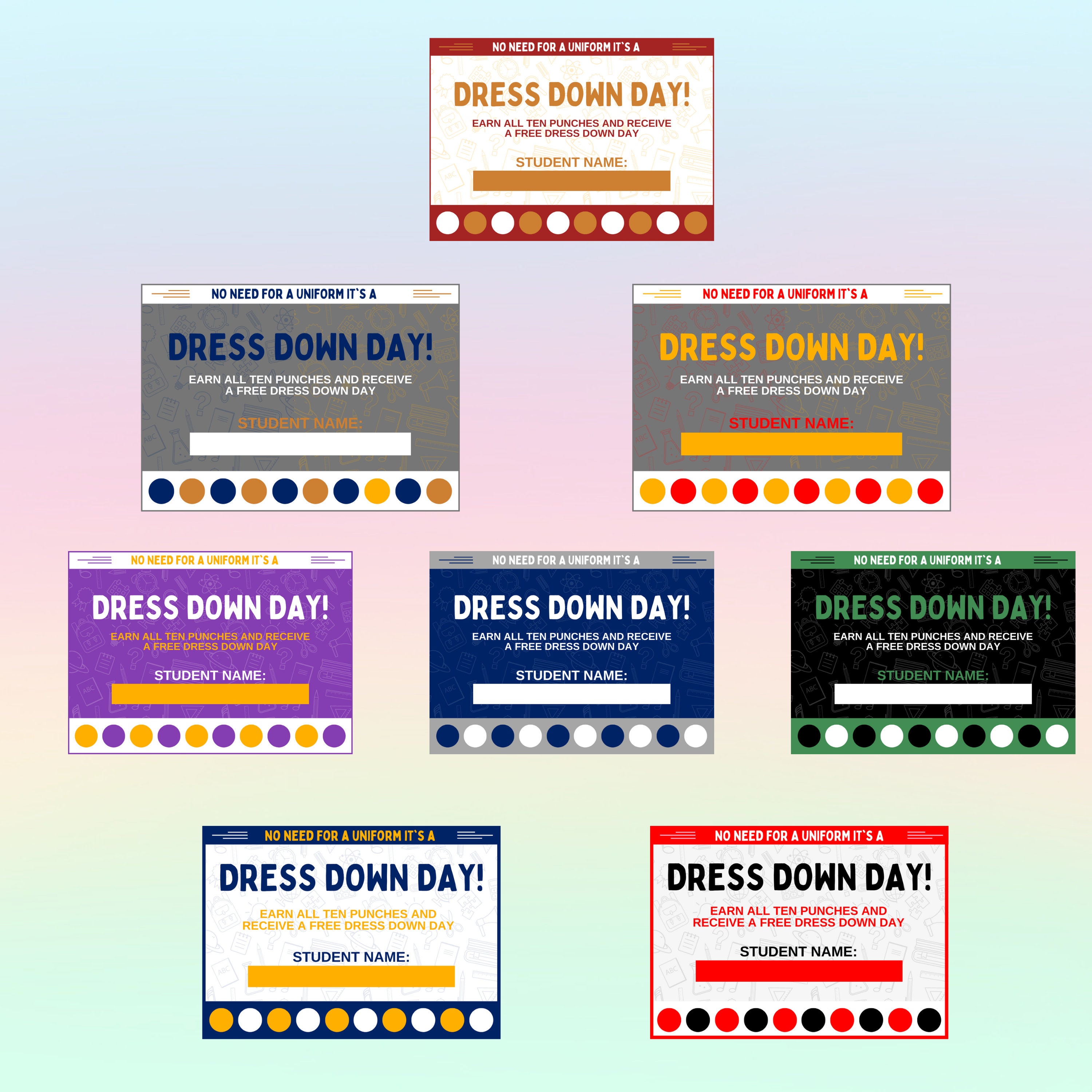 The Ultimate Punch Card Bundle instant Download - Etsy