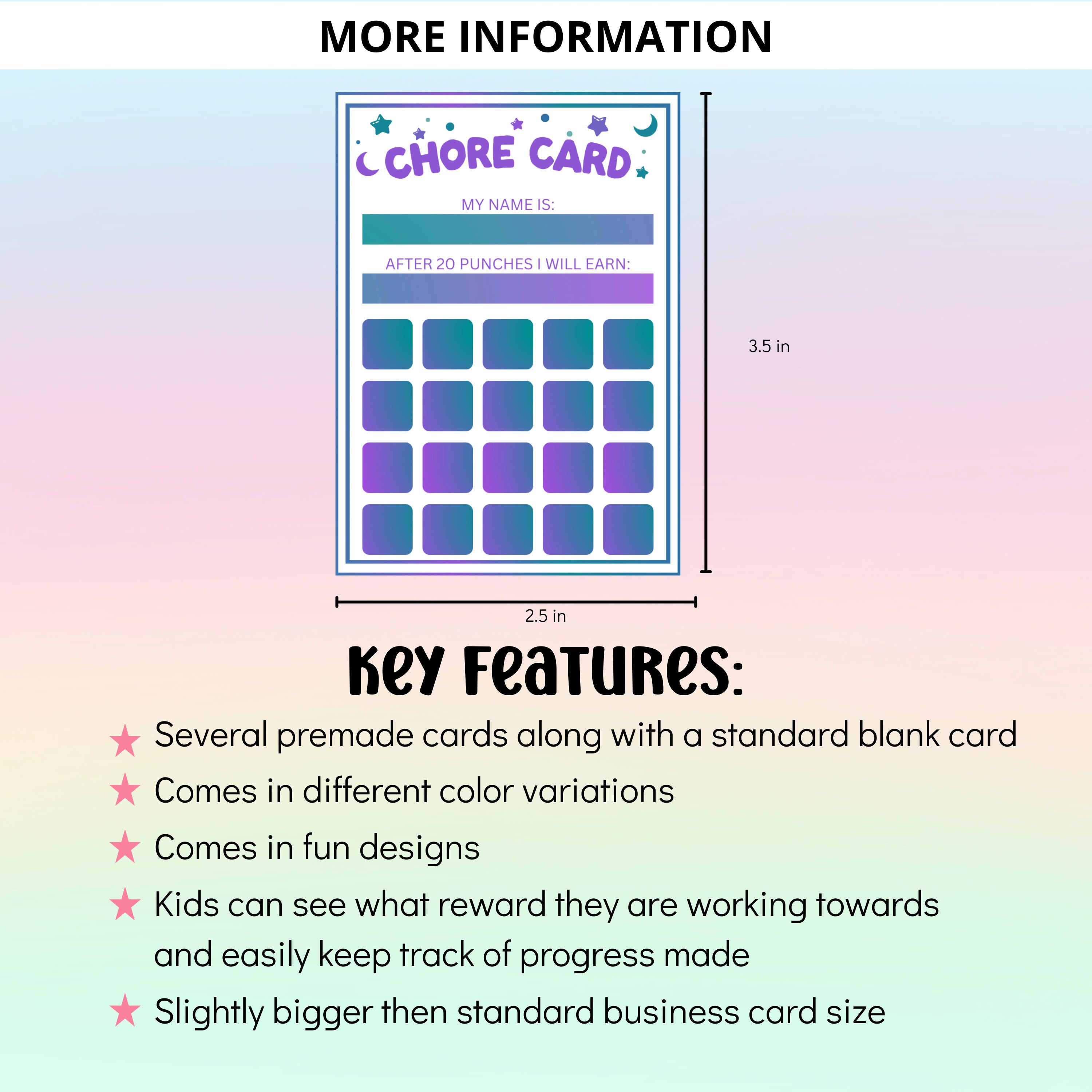 Punch Cards for Kids Instant Download positive Behavior Punch Card ...
