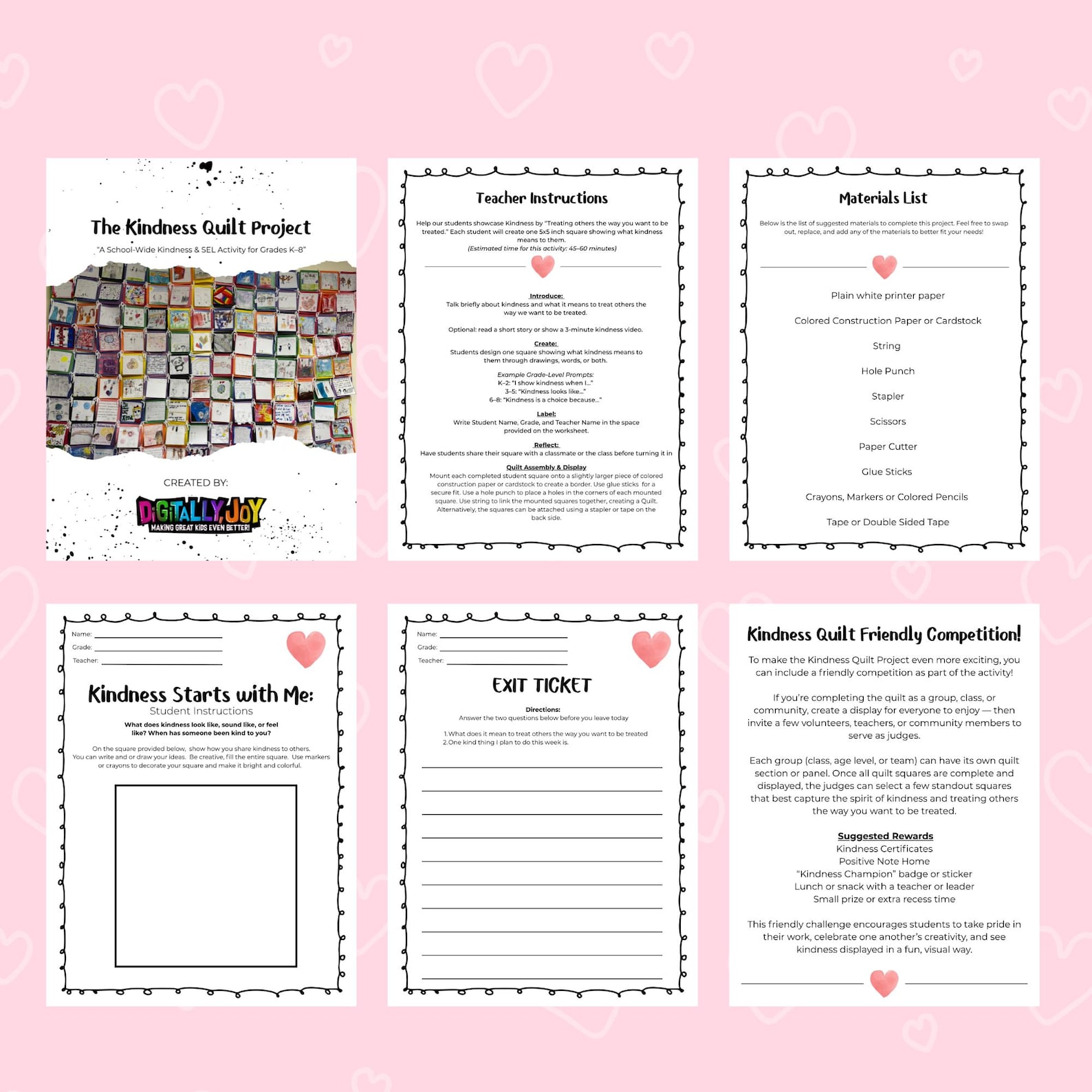 Kindness Quilt SEL Activity | Classroom Kindness Project | Social ...