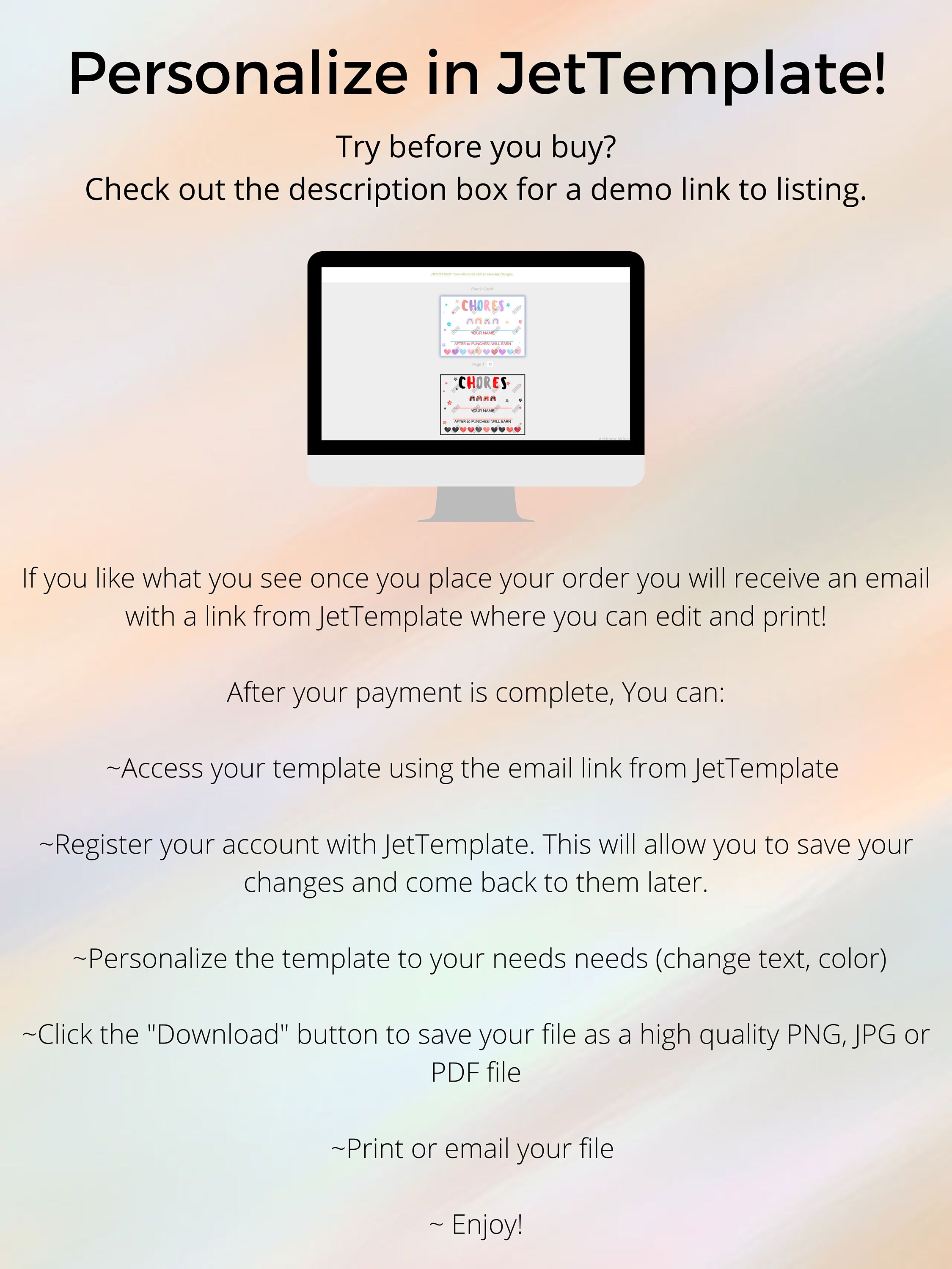 Punch Cards for Kids EDITABLE Instant Download positive Behavior Punch ...