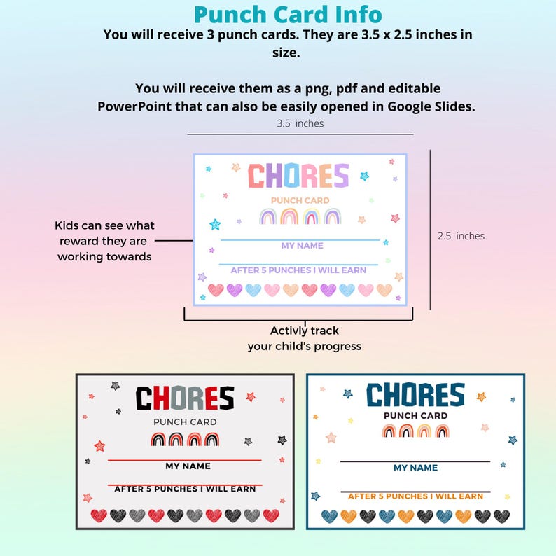 Punch Cards for Kids! -EDITABLE Instant Download |positive Behavior ...