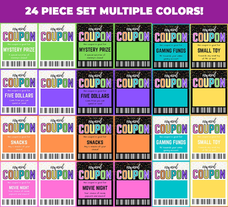 EDITABLE Reward Coupons for Kids | Instant Download! - Etsy