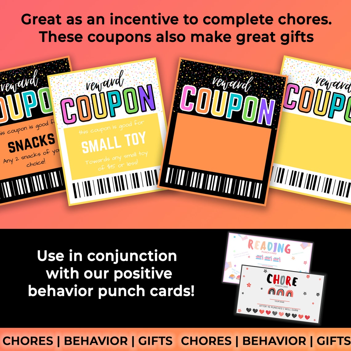 EDITABLE Reward Coupons for Kids | Instant Download! - Etsy