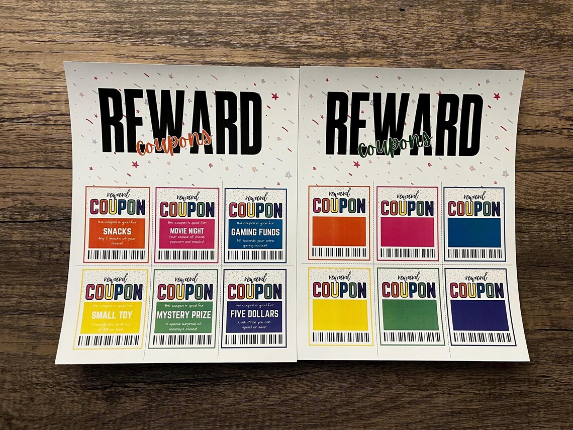 EDITABLE Reward Coupons for Kids | Instant Download! - Etsy