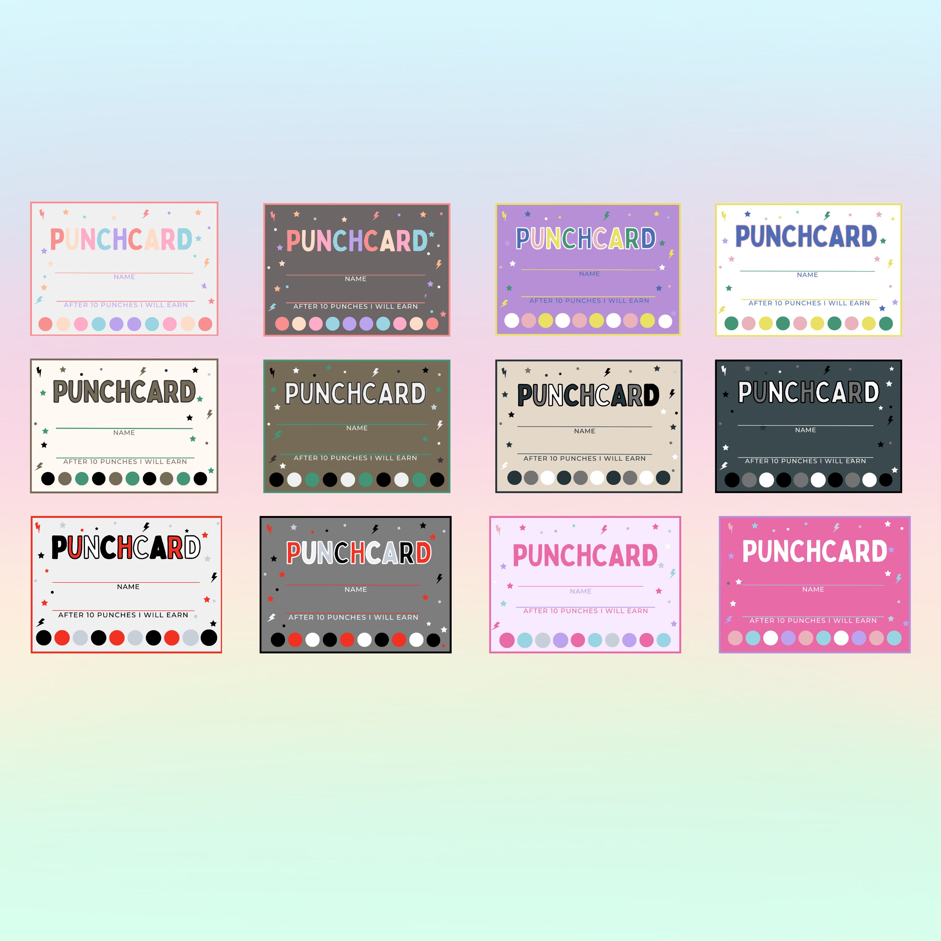 The Ultimate Punch Card Bundle instant Download - Etsy