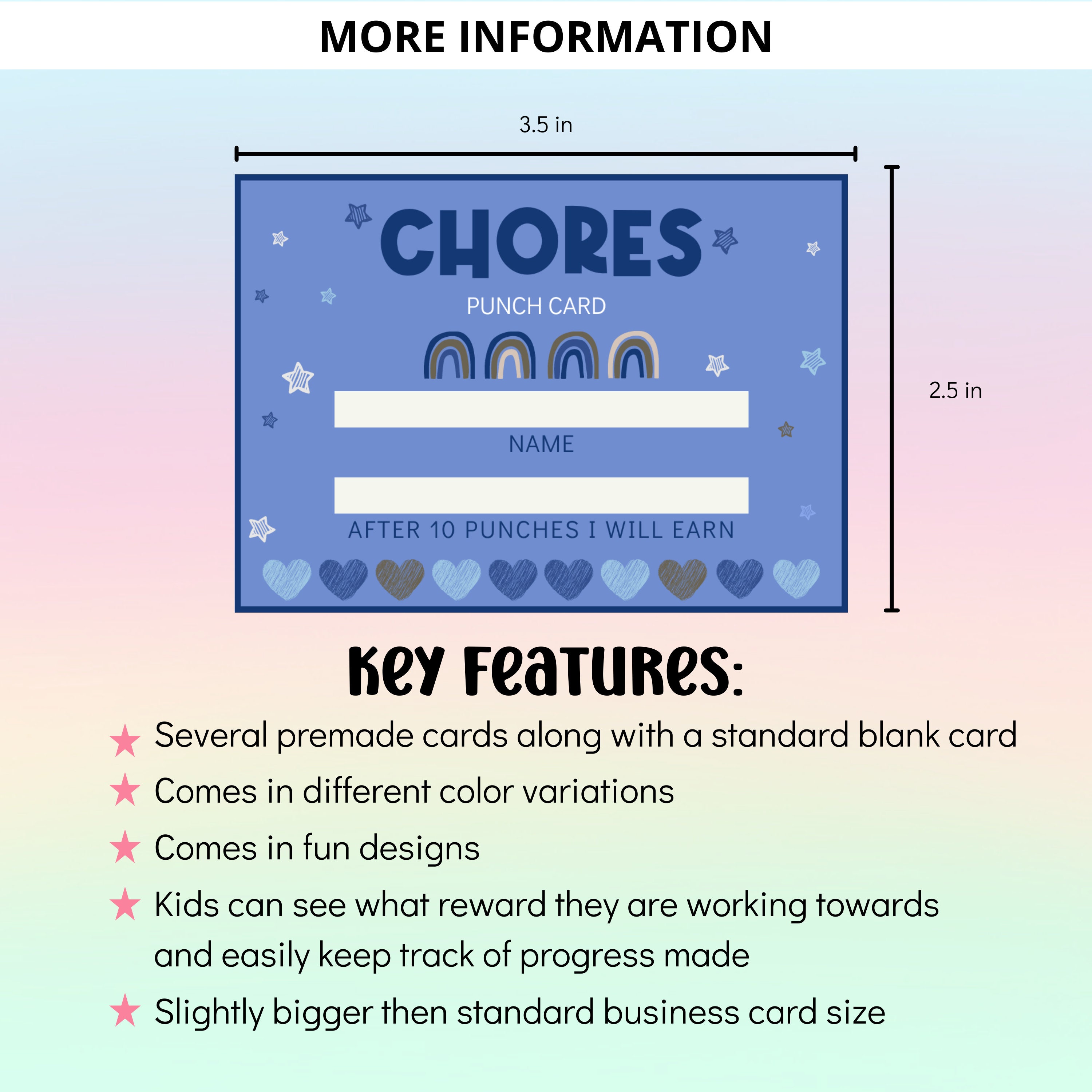 EDITABLE Punch Cards for Kids! -instant Download - Etsy