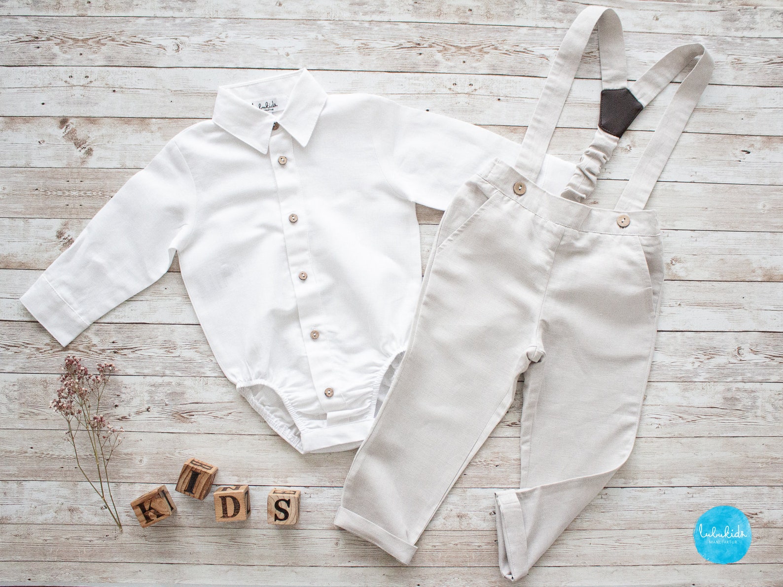 Page Boy Green Suit Set, Baby Linen Carrier Pants, Baptism Suspender ...