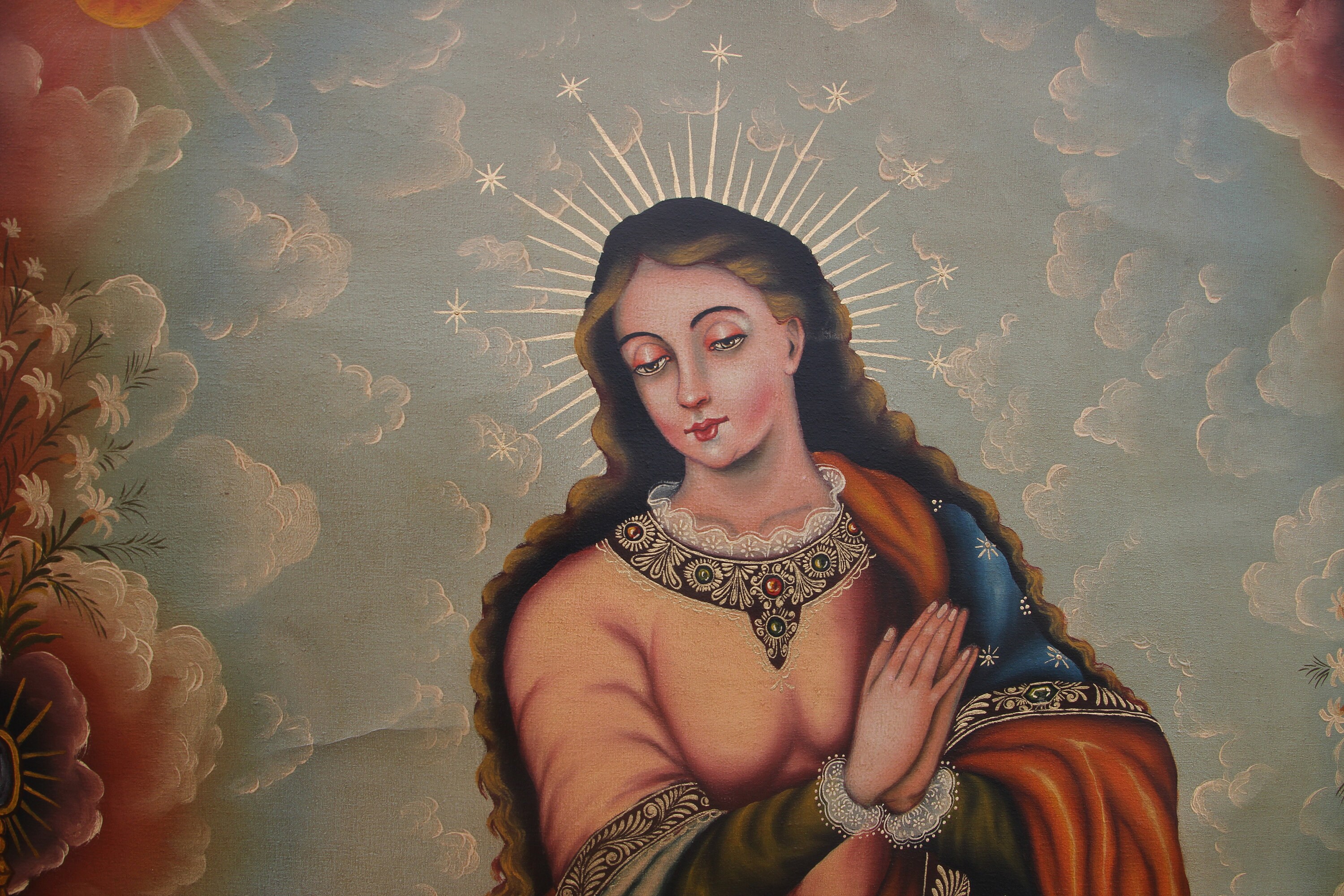 Oil Painting Cusco Art Ascension of Mary Peruvian Painting Art ...