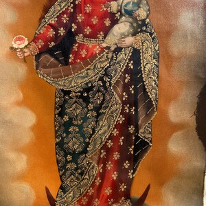 Our Lady and Child Jesus - Peruvian Oil Painting - Etsy