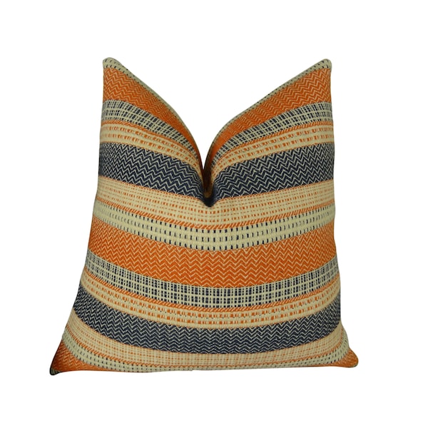 Navy Orange Pillow - Etsy
