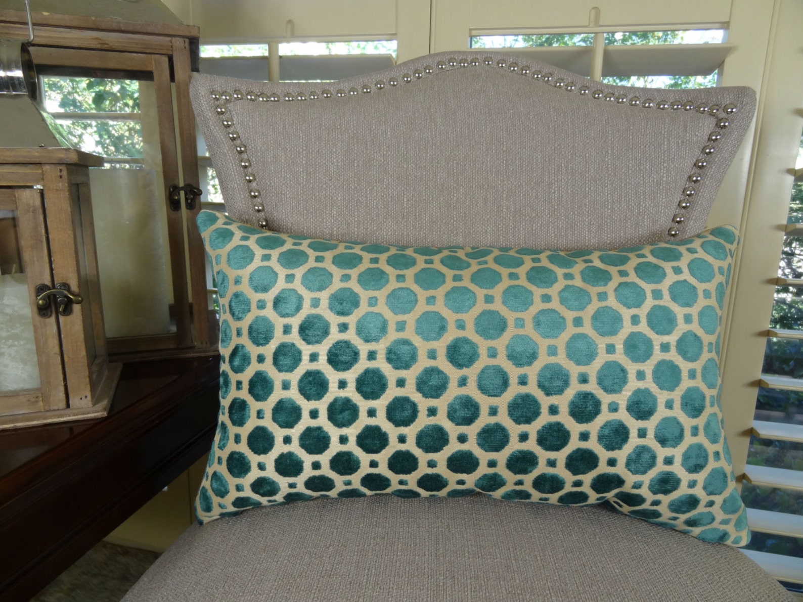 Turquoise Pillow - Teal Designer Pillow Cover - Geometric Turquoise ...