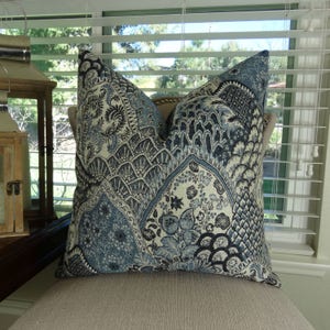Navy Blue Pillow - Blue Navy Greige Pillow Cover - Light Dark Blue ...