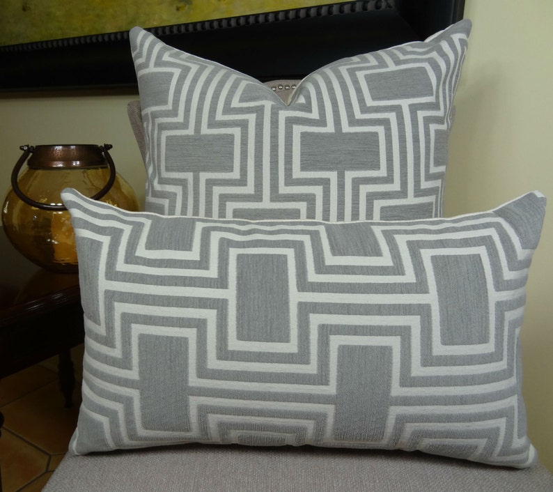 Gray Pillow - Gray Decorative Pillow Cover - Gray Geometric Pillow ...