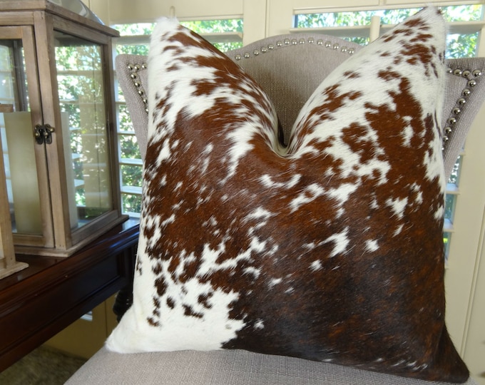Decorative Cowhide Throw Pillow Cover Brown White Cowhide - Etsy